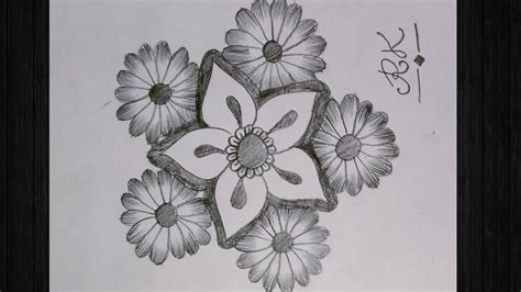 How To Draw Flowers💐for Beginners Flower Drawing Pencil Sketch