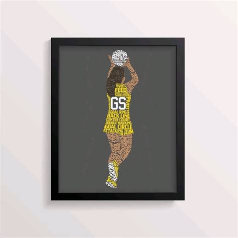 Custom Netball Player Print Netball Print Personalised Netball Print