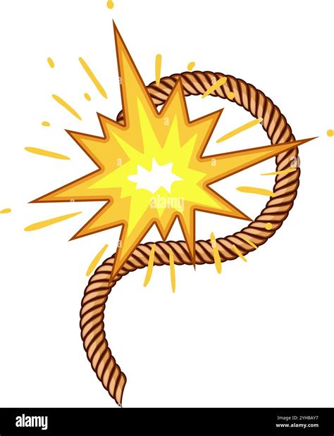 Detonation Dynamite Fuse Cartoon Vector Illustration Stock Vector Image