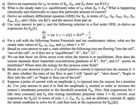 Solved Circuit Model Of A Neuron Using The RC Circuit Chegg
