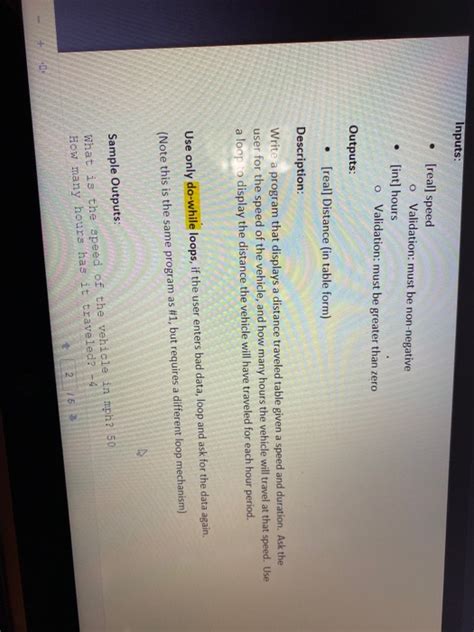 Solved Inputs Real Speed O Validation Must Be
