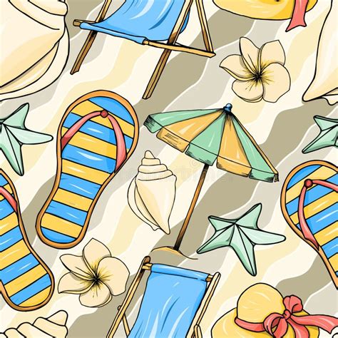 Beach Seamless Pattern Stock Illustration Illustration Of Hell 35748425