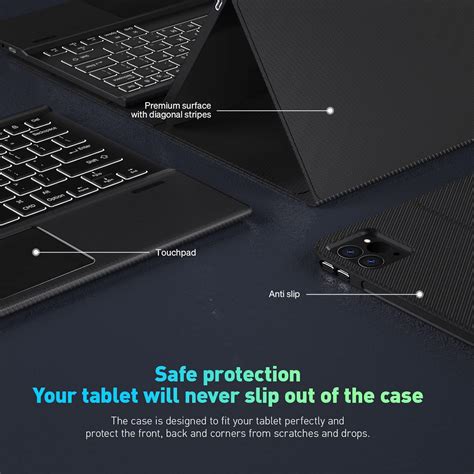 Buy Doohoeek Keyboard Case With Trackpad For Ipad Pro 12 9 Inch 2022 6 Gen 5 Gen 4 Gen 3 Gen