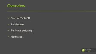 RocksDB Storage Engine For MySQL And MongoDB PPT