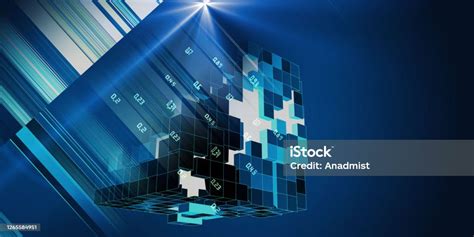 추상 시각화는 알고리즘 빅 그룹 큐브 데이터를 분석합니다 양자 가상 암호화 와이어프레임 박스와 블러어 라인이 있는 가상 현실 개념 비즈니스 과학 및 기술 배너 인공 지능 빅