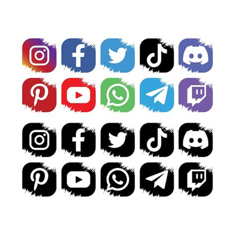 Premium Vector Scratch Social Media Icons Button Vector