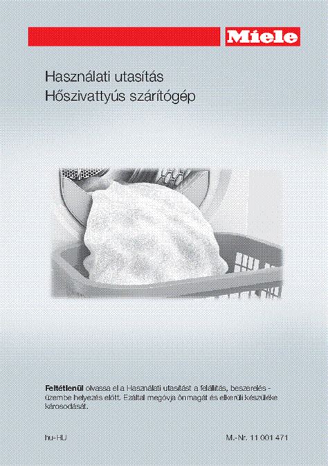MIELE TCJ690 WP ECO AND STEAM WIFI XL HASZNALATI UTMUTATO Service