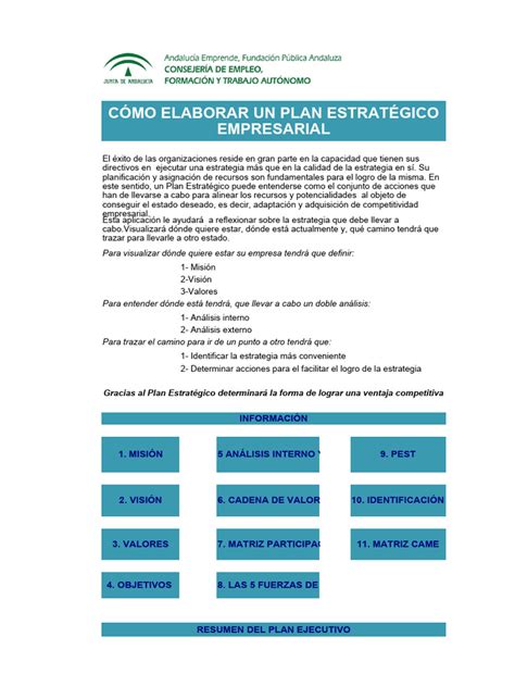 Como Elaborar Un Plan Estrategico Pdf