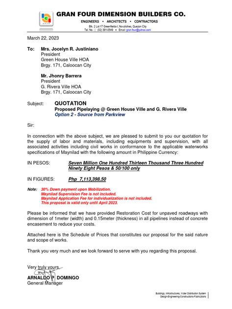 Quotation Option 2 Pdf