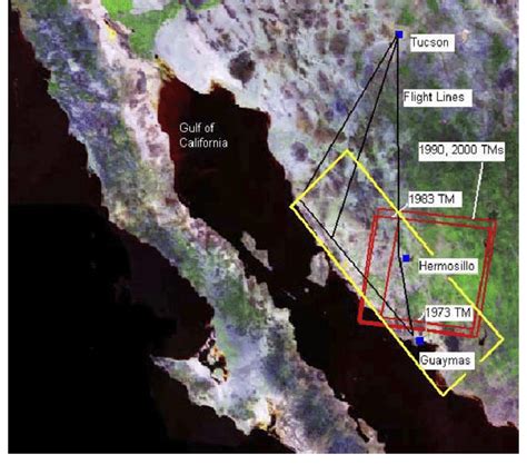 Location Of Thematic Mapper Images And Flight Lines For Survey Of Download Scientific Diagram