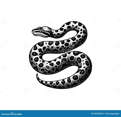 Python Snake Hand Drawn Vector Graphic Asset Stock Illustration