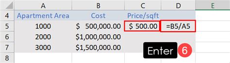 How To Calculate Price Per Square Foot In Excel Easy Ways On Sheets