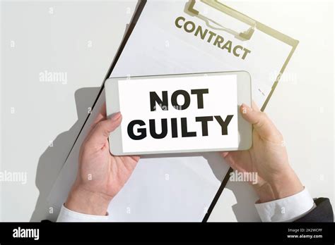 Handwriting Text Not Guilty Internet Concept Someone Is Innocent Didnt