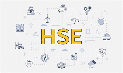 Hse Concepto De Entorno De Seguridad Sanitaria Con Conjunto De Iconos