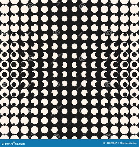 Vector Geometric Halftone Seamless Pattern With Circles Dots Modern