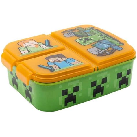 Bebeboutik Boîte à Goûter Stor Minecraft Multi Compartiments Orange Enfant