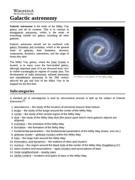 Galactic Astronomy Pdf Milky Way Astronomy