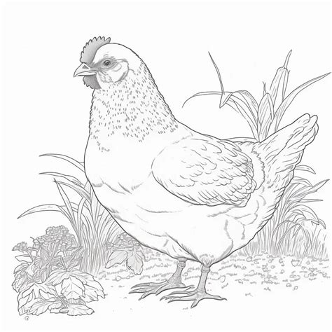 Huhn Realistic Ausmalbild Kostenlos Ausdrucken Malvorlage