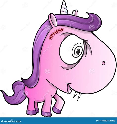 Crazy Insane Unicorn Pony Vector Stock Illustration Illustration Of