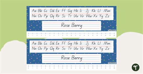 Squiggles Themed Desk Name Plates Teach Starter