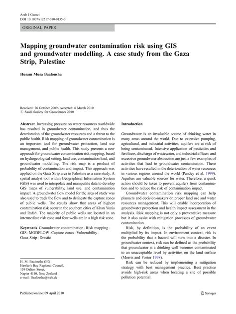 Solution Mapping Groundwater Contamination Risk Using Gis And
