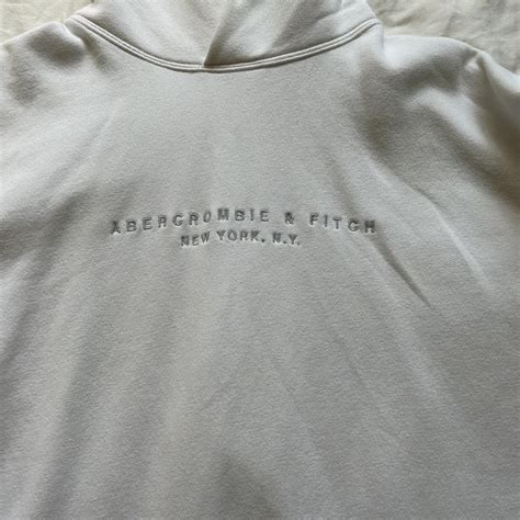 White Abercrombie And Fitch Hoodie Y2k Vintage Depop