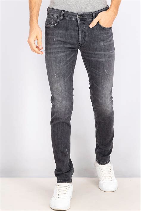 Diesel Men Slim Fit Stretchable Denim Jeans Wash Black Brands For Less