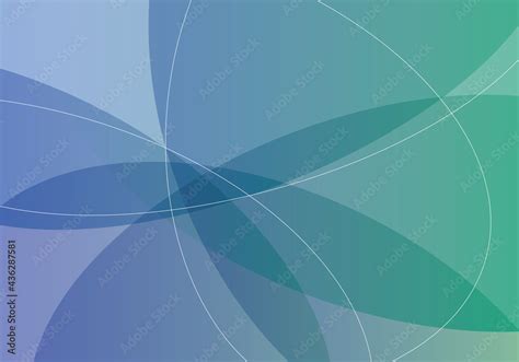 落ち着いた青と緑のグラデーションの曲線の抽象背景イラスト Stock Vector Adobe Stock