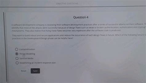 OBEECTIVE QUESTIONS Question 4 A Software StudyX