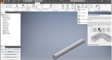 Solved Tube And Pipe Authoring Autodesk Community