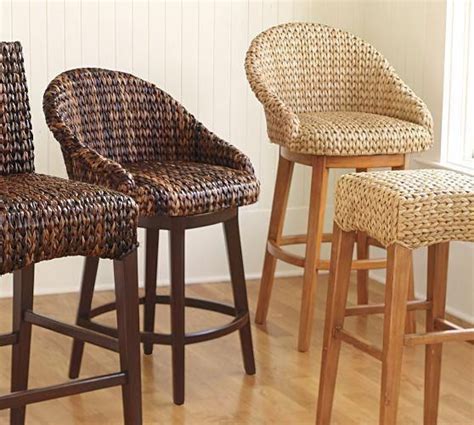 Seagrass Bucket Swivel Counter Stool Kitchen Bar Stools Swivel Counter Stools Bar Stools
