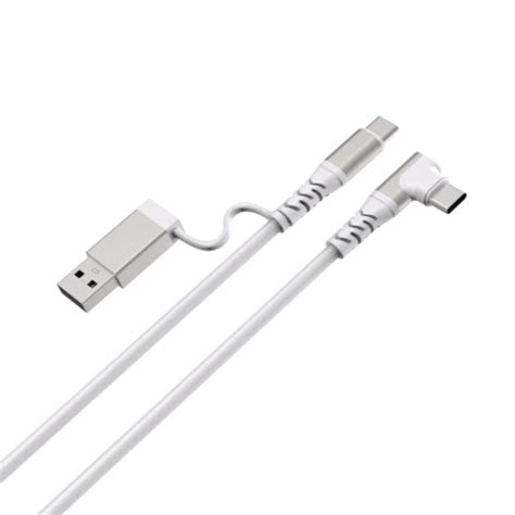 Right Angled Usb C To Usb C Pd 100w Fast Charge Cable With Usb A Adapter