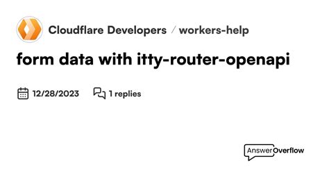 Form Data With Itty Router Openapi Cloudflare Developers
