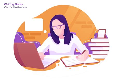 Writing Notes Vector Illustration Technology Illustrations