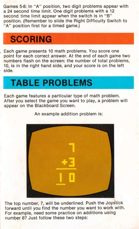 Atari 2600 Vcs Fun With Numbers Scans Dump Download Screenshots Ads Videos Catalog