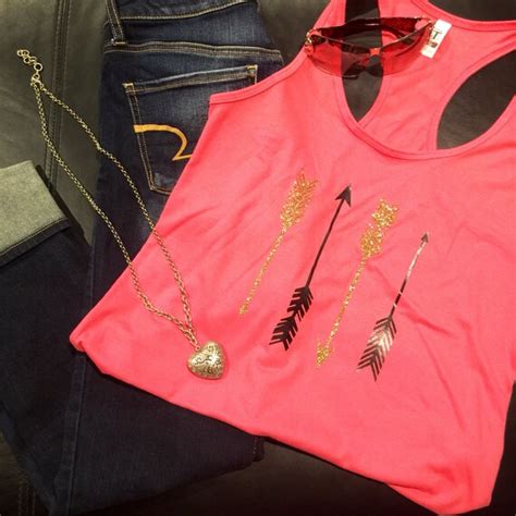Arrow Tank Top Womans Pink Tank Top Womans Racer Etsy