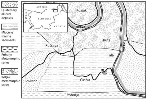 Geographical Position Of The Fossil Locality With Simplified