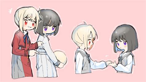 Nishikigi Chisato And Inoue Takina Lycoris Recoil Drawn By