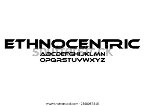 Ethnocentric Font Logo Headline Isolated Vector Stock Vector Royalty