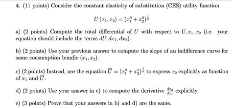 Solved Points Consider The Constant Elasticity Of Chegg