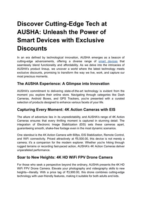 ppt discover cutting edge tech at ausha unleash the power of smart