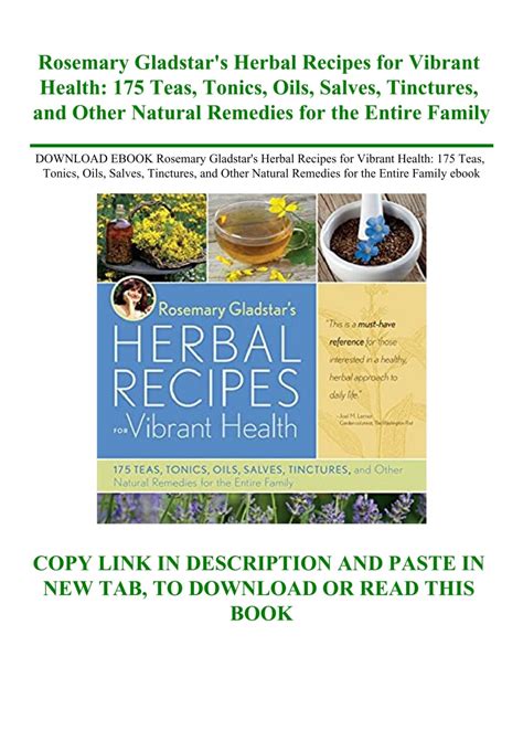 Download Ebook Rosemary Gladstarand039s Herbal Recipes For Vibrant