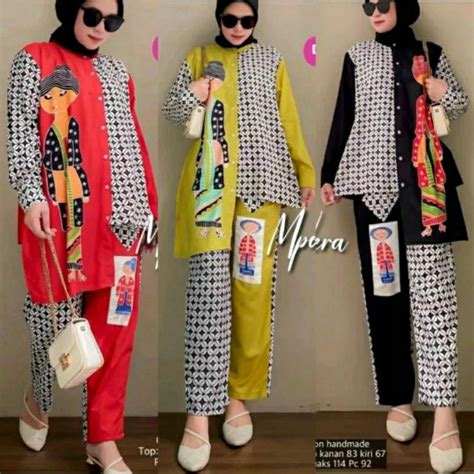 Jual SETELAN TEJO JONJING KOMBINASI KAWUNG SEMERBAK BATIK ORIGINAL ONE SET JONJING SETELAN
