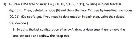 Solved A Draw A BST Tree Of Array A Chegg Com
