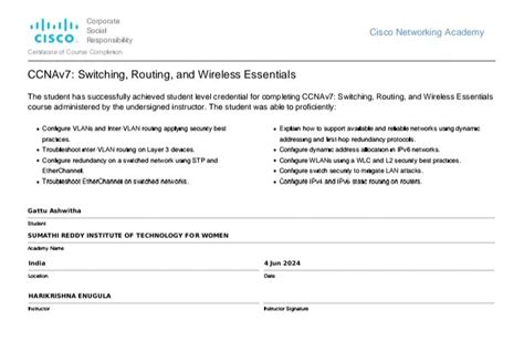 Gattu Ashwitha On Linkedin Cisco Ccna