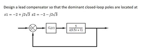 Solved Design A Lead Compensator So That The Dominant