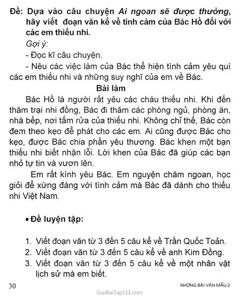 Đề Dựa Vào Câu Chuyện Ai Ngoan Sẽ được Thưởng Hãy Viết đoạn Văn Kể Về