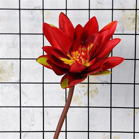 Rama De Flor De Loto Flores Artificiales De Seda Grandado
