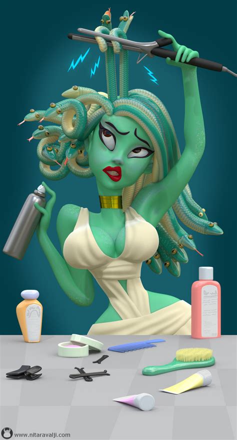 Medusa Nita Ravalji Medusa Art Character Design Cartoon Art