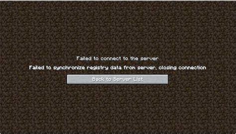 failed to synchronize registry data from server minecraft ⋆ pro хостинг